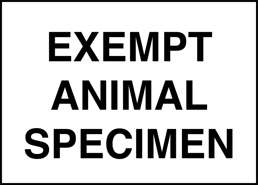 Exempt Animal Specimen Intelsius UK